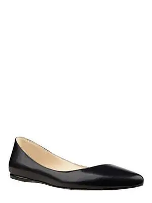 Nine West Speakup Flat - Black Leather
