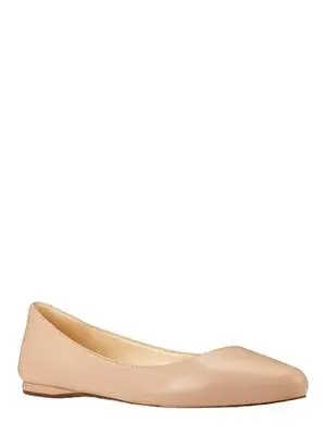 Nine West Pointed-toe Flat - Nude Leather