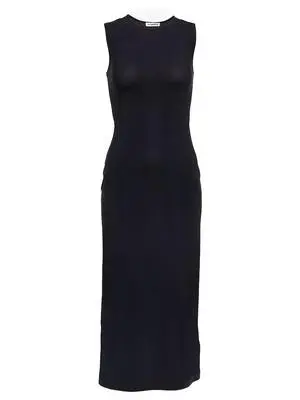 JIL SANDER Fitted Jersey Midi Dress - Black