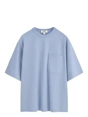 Cos Oversized Heavyweight T-shirt - Light Blue