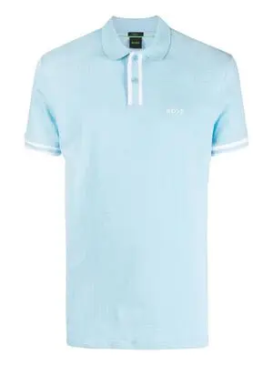 BOSS Dot-print Polo Shirt - Blue