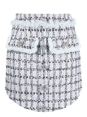 Philipp Plein Tweed Mini Skirt - Blue