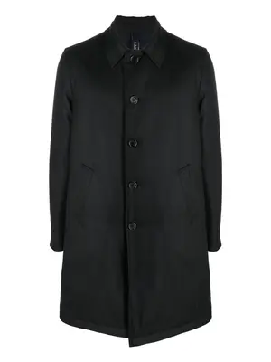LARDINI Single-breasted Wool Coat - Black