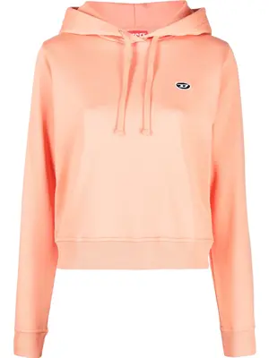 DIESEL® Logo-patch Drawstring Hoodie - Orange