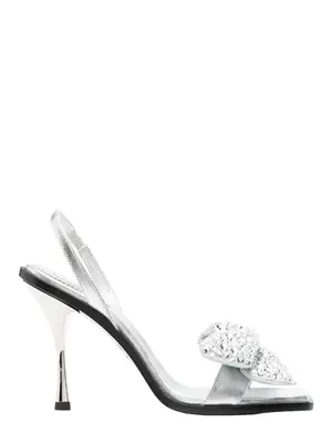 Dsquared2 Bow-detail Square-toe Sandals - Silver