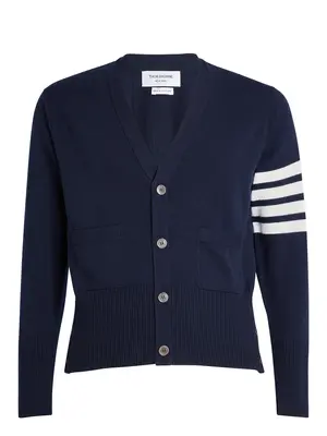 Thom Browne Cashmere Button-up Cardigan - Navy