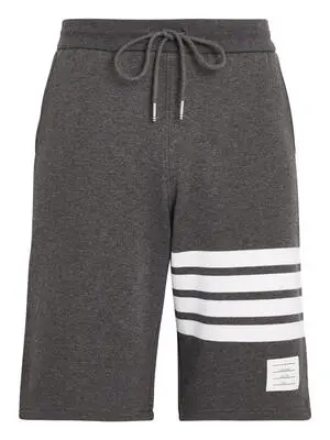 Thom Browne Four-stripe Cotton Shorts - Grey