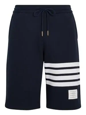 Thom Browne Four-stripe Cotton Shorts - Navy