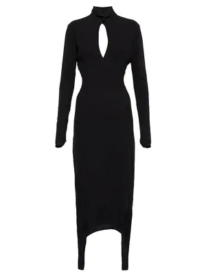 PATOU Cutout Jersey Midi Dress - Black