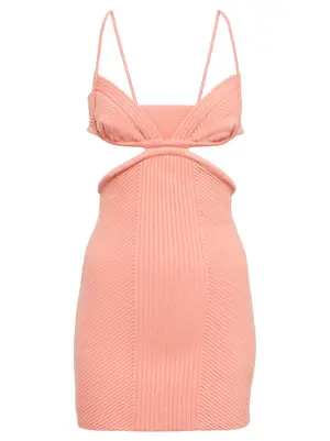 Off-White Cutout Mini Dress - Pink