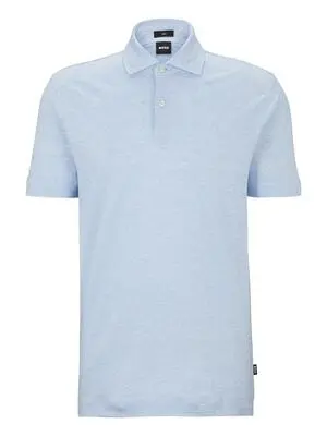 BOSS Linen Polo Shirt - Blue