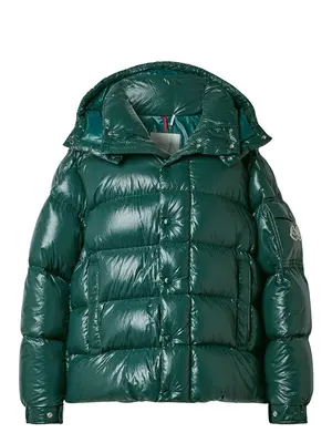 Moncler Moncler Maya Quilted Shell Down Jacket Dark Green