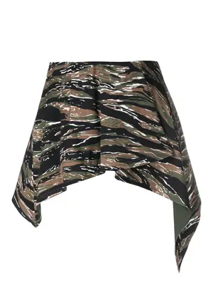 Attico Camouflage-print Mini Skirt - Green