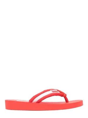 Kenzo Logo-patch Striped Flip Flops - Red