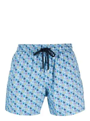 Vilebrequin Moorise Turtle Print Swim Shorts - Blue