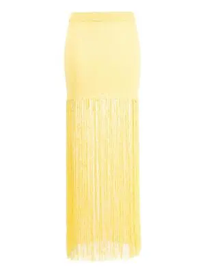 Casablanca Fringed Maxi Skirt - Yellow