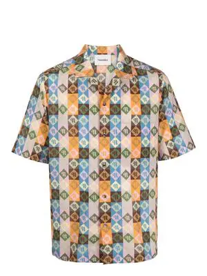 Nanushka Bodil Diamond Check-print Shirt - Orange