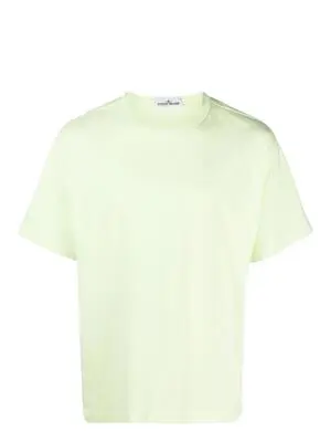 Stone Island Embroidered-logo Detail T-shirt - Green