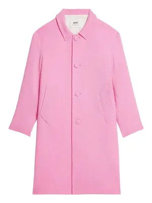 Ami Tweed Single-breasted Coat - Pink