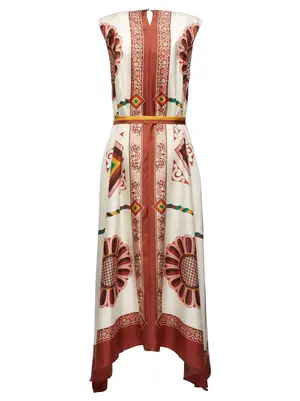La DoubleJ Graphic-print Asymmetric Dress - White
