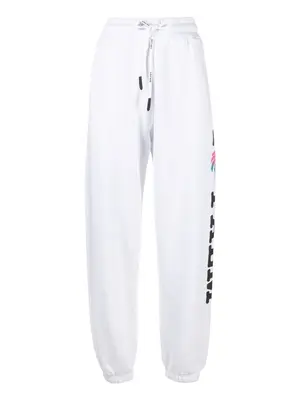 Palm Angels Logo-print Cotton Track Pants - White