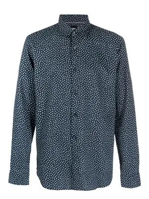 BOSS Abstract-print Linen Shirt