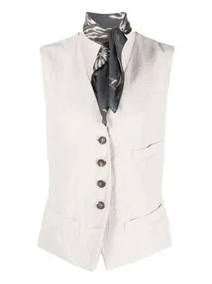 Brunello Cucinelli V-neck Button-up Waistcoat - Neutrals