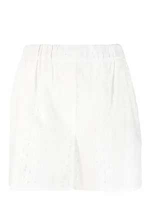 Kenzo Broderie Anglaise Cotton Shorts - White