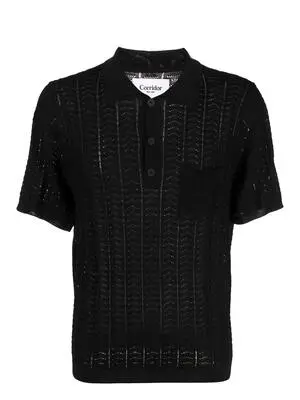 CORRIDOR Openwork-knit Polo Shirt