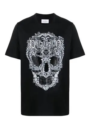 Philipp Plein Baroque Skull Cotton T-shirt - Black