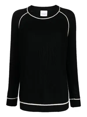 MADELEINE THOMPSON Contrasting-edge Knitted Jumper - Black