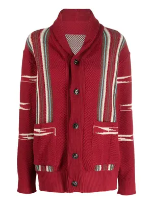 FORTELA Fortela Stripe-Detail Knitted Cardigan