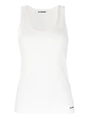 JIL SANDER Logo-print Tank Top - White