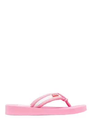 Kenzo Kenzo Logo-patch Striped Flip Flops Pink