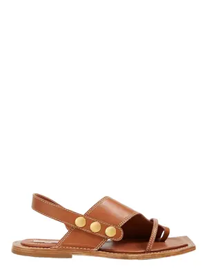 Zimmermann Studded Leather Slingback Sandals - Tan