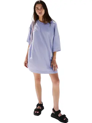 Free People Essential Extreme Tee Mini Dress Blue Heron