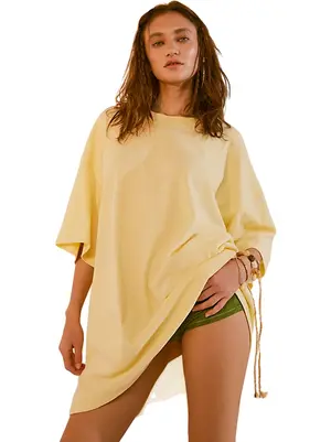 Free People Essential Extreme Tee Mini Dress Mellow Yellow