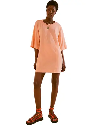 Free People Essential Extreme Tee Mini Dress Pomplemousse