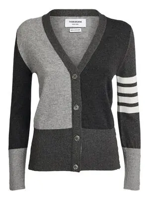 Thom Browne Cashmere 4-bar Cardigan - Grey