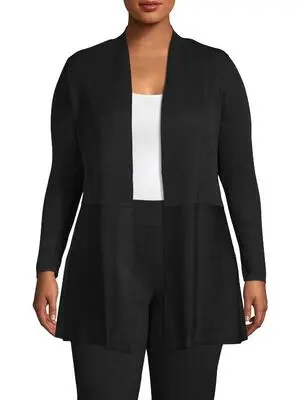 ANNE KLEIN Anne Klein Seamed Open Front Cardigan