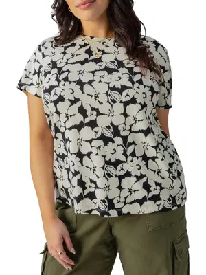 Sanctuary Sanctuary Slubbed Crewneck T-shirt Echo Bloom