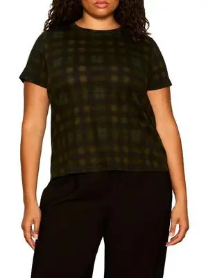 Sanctuary The Perfect T-shirt - Forest Plaid Green