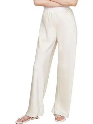VINCE Satin Bias Cut Wide Leg Trousers