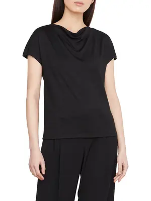 Vince Cowl Neck Top - Black