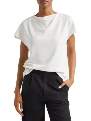 Vince Vince. Cowl Neck Top Bone