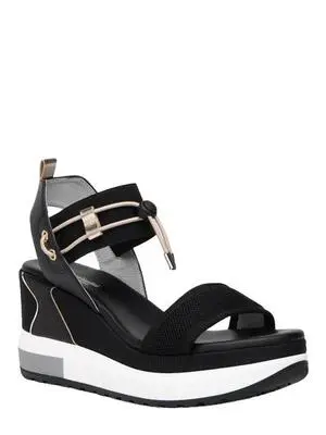 NEROGIARDINI Platform Wedge Sandal - Black