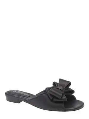 KOKO + PALENKI KOKO + PALENKI Dara Bow Slide Sandal Blk Satin