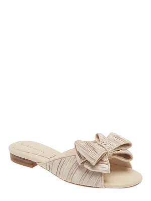 KOKO + PALENKI KOKO + PALENKI Dara Bow Slide Sandal Champagne Satin