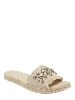 CHOCOLAT BLU Chocolat Blu Ellis Crystal Slide Sandal Natural Linen