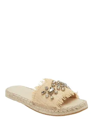 CHOCOLAT BLU Chocolat Blu Ellis Crystal Slide Sandal Natural Raffia